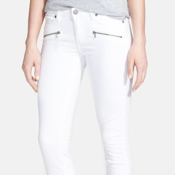 PAIGE | Jeans | Paige White Denim Jeans With Zipper | Poshmark